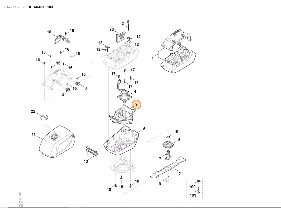 STIHL Mocowanie 0000 704 5400
